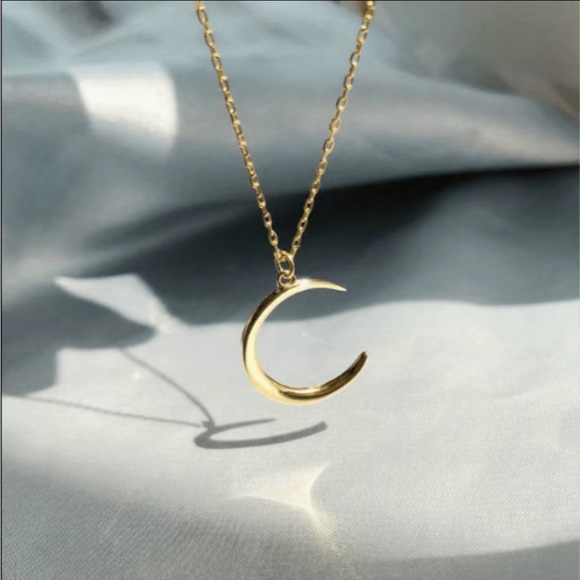 Jewelry | Y2k Moon Pendant Necklace 14k Over Stainless | Poshmark